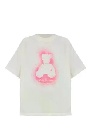 Palm Angels Bear Spray-paint T-shirt - 0368|off White Fuchsia